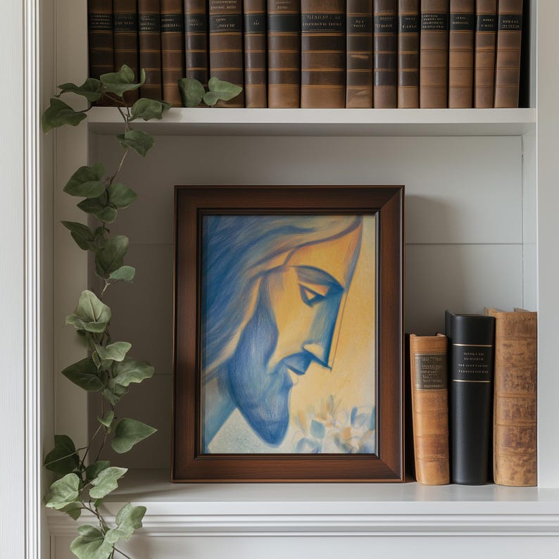 Printable Jesus Christ Portrait Art - Serene Spiritual Wall Art, Modern ...