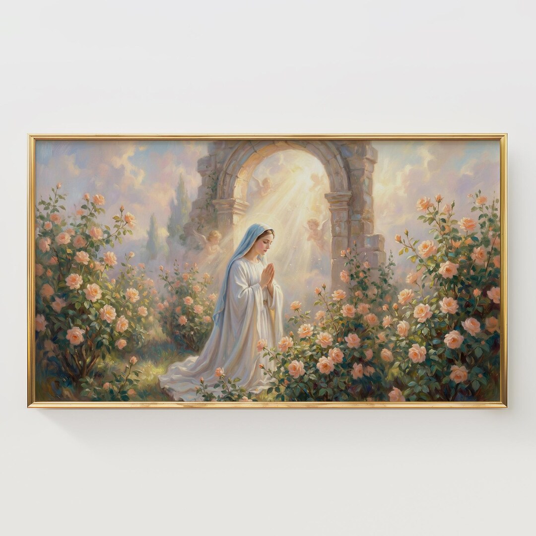 Blessed Virgin Mary Frame TV Art, Sacred Devotional TV Art, Classical ...