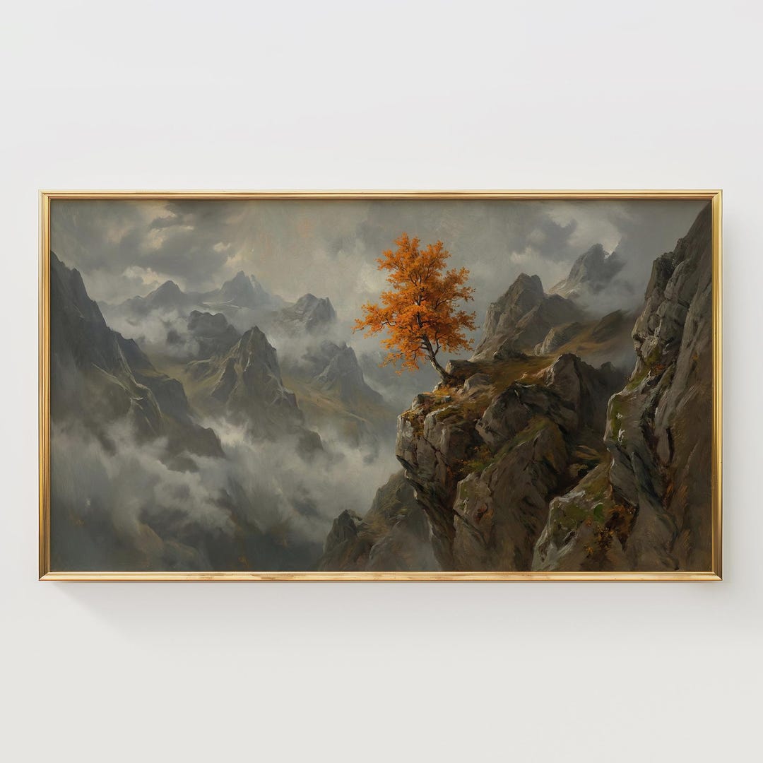 Moses Burning Bush Frame TV Art, Spiritual Mountain Landscape, Dramatic ...