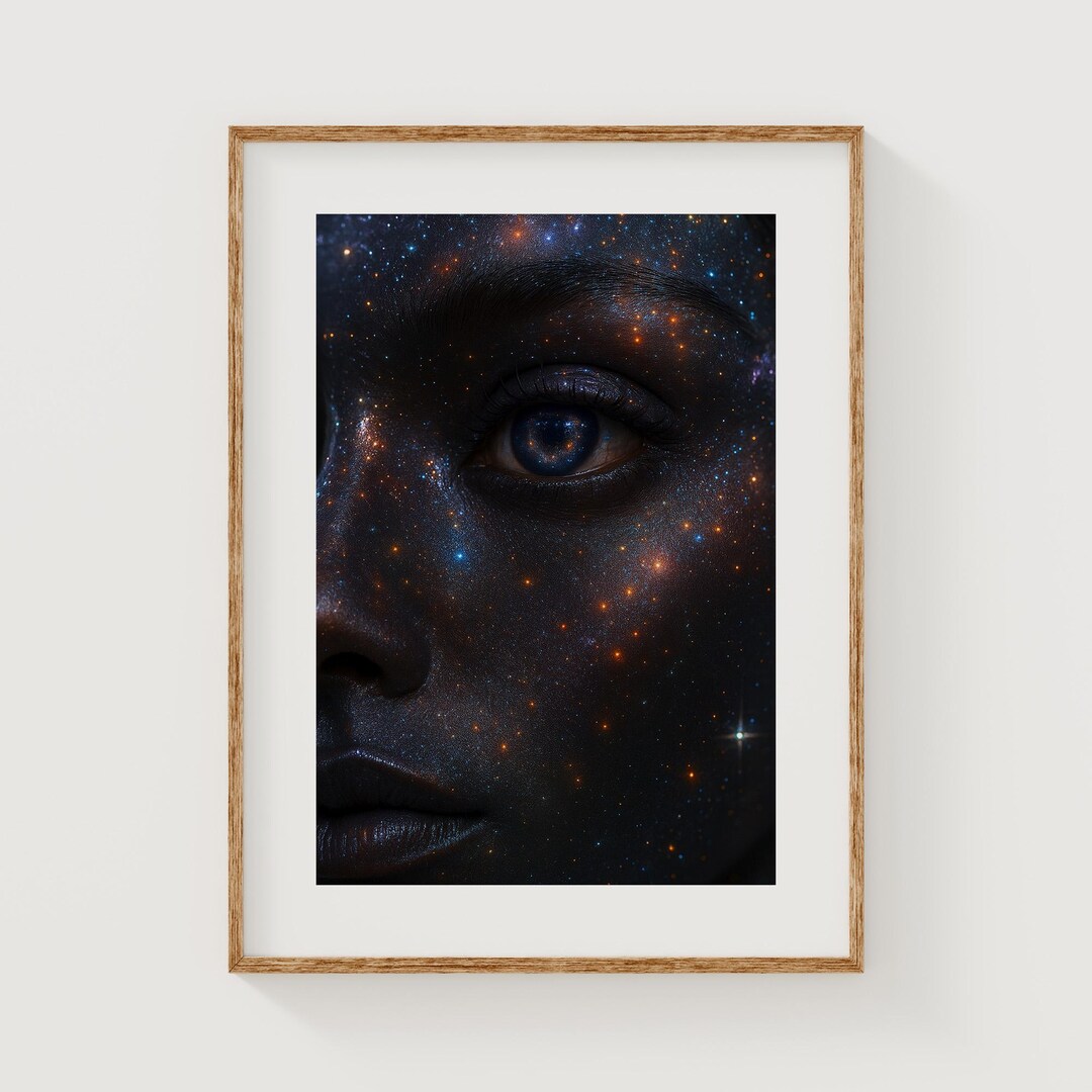 Cosmic Reflection Printable Wall Art, Surreal Galaxy Eye, African ...