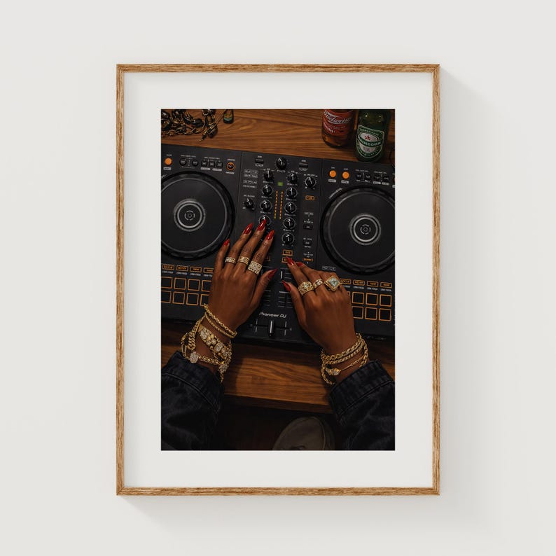 Moody DJ Nightlife Printable Art - Urban African American Hands, Edgy ...