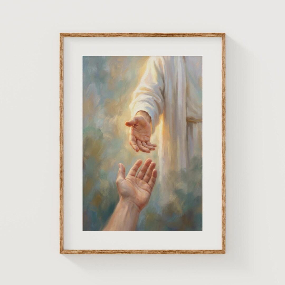 Jesus Christ Hand Reaching Out - Inspirational Wall Art, Spiritual ...
