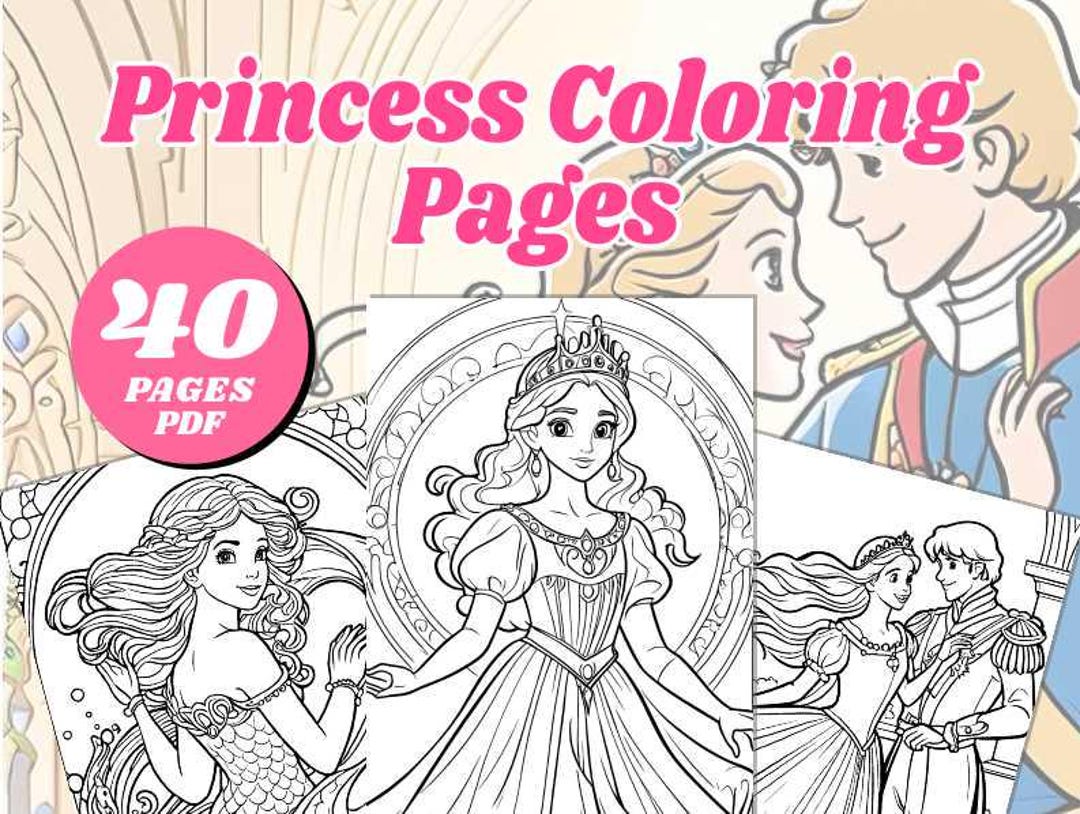 Children's Coloring Book With Pictures of Princesses and Princes ...