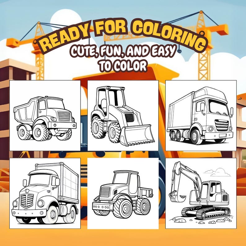 Construction Vehicles Coloring Pages for Kids, Bulldozers, Dump Trucks ...