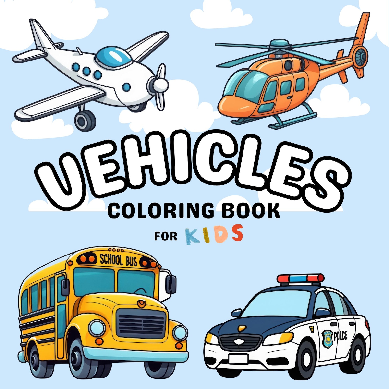 My First Transportation Coloring Book: Fun and Easy Vehicles With Bold ...