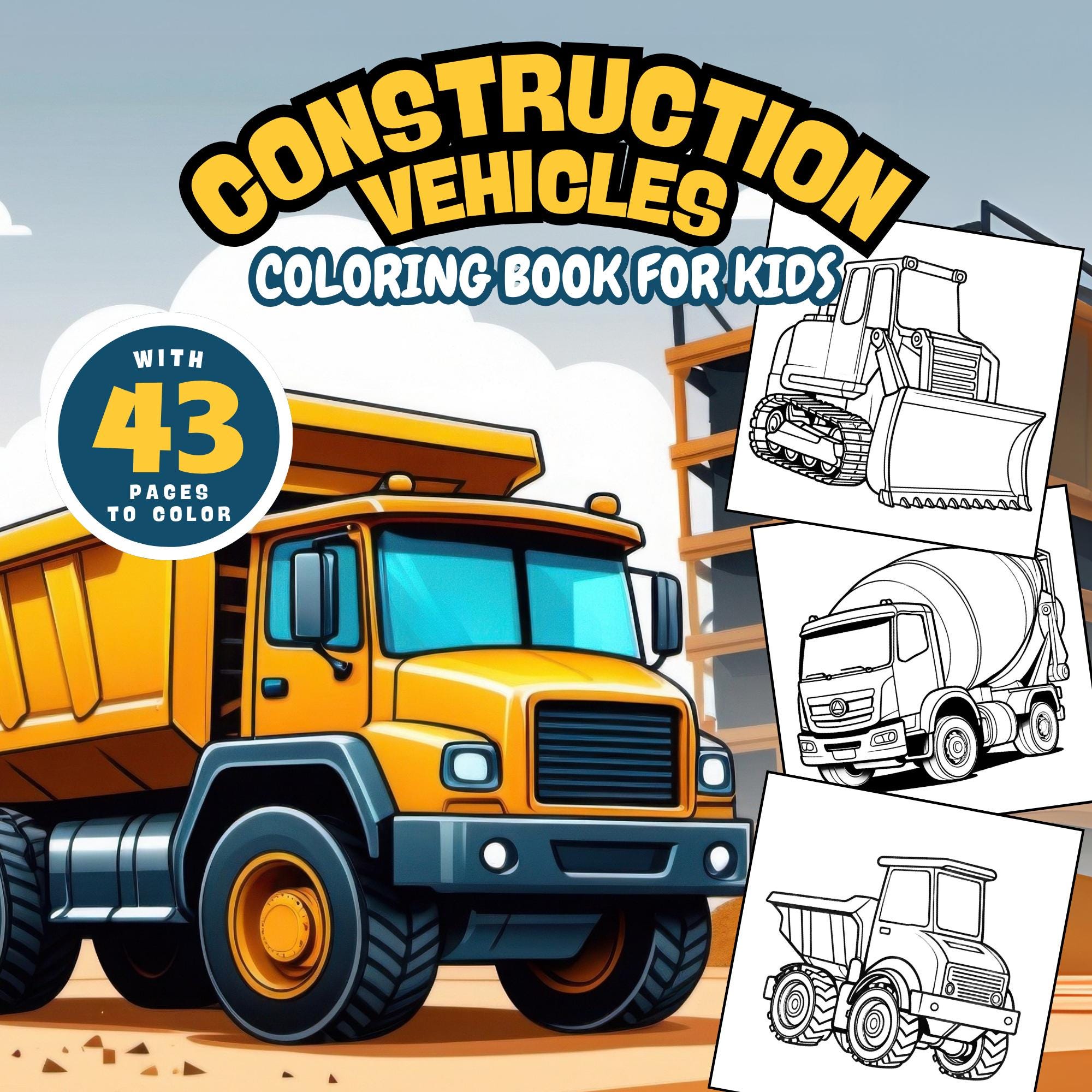 Truck Coloring Pages: Bulldozers, Dump Trucks, Cranes, Excavators ...