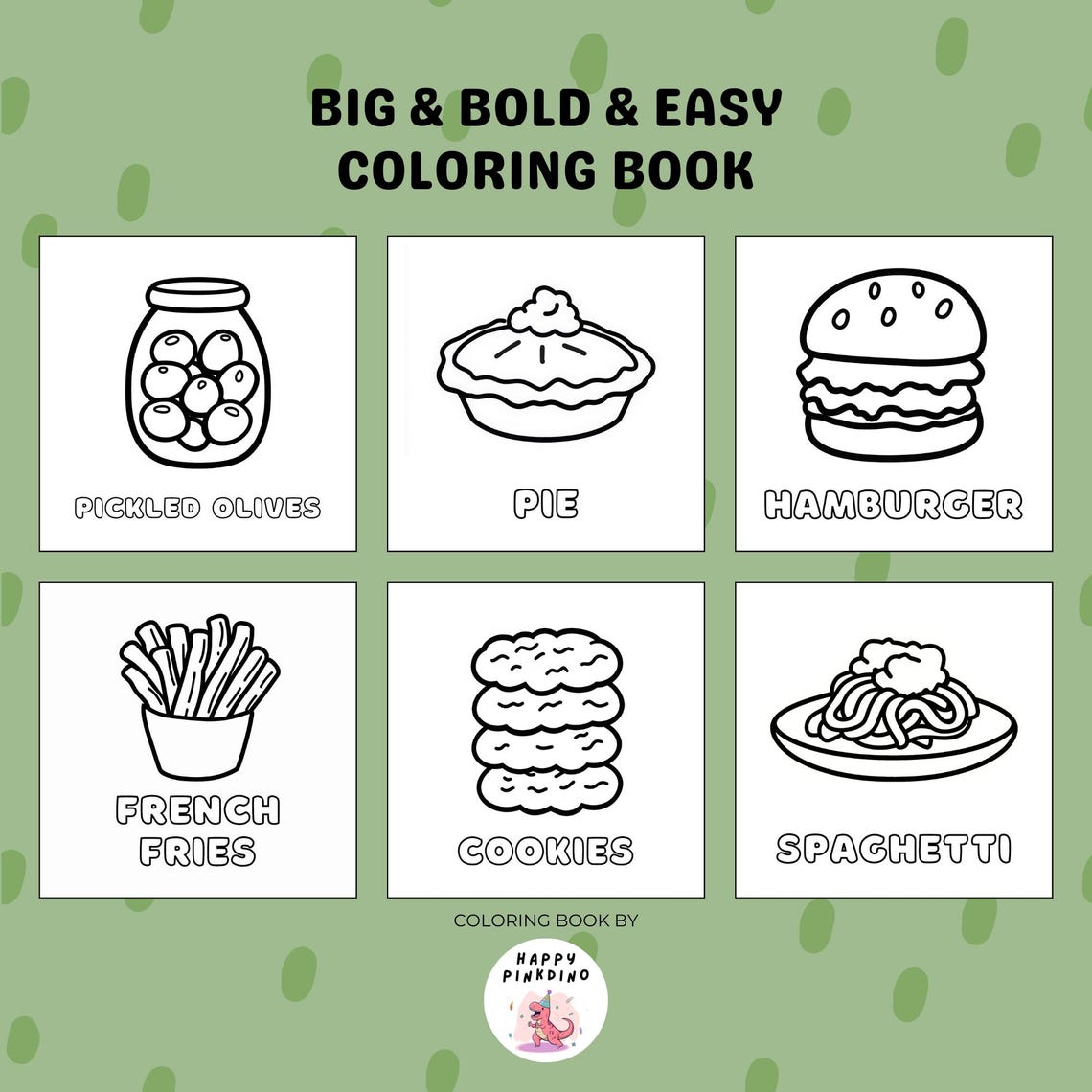 Cute Food Coloring Book: Adorable & Fun Kawaii Food Designs With Bold ...
