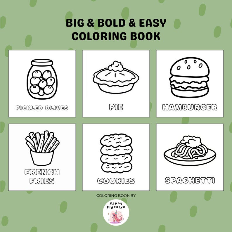 Cute Food Coloring Book: Adorable & Fun Kawaii Food Designs With Bold ...