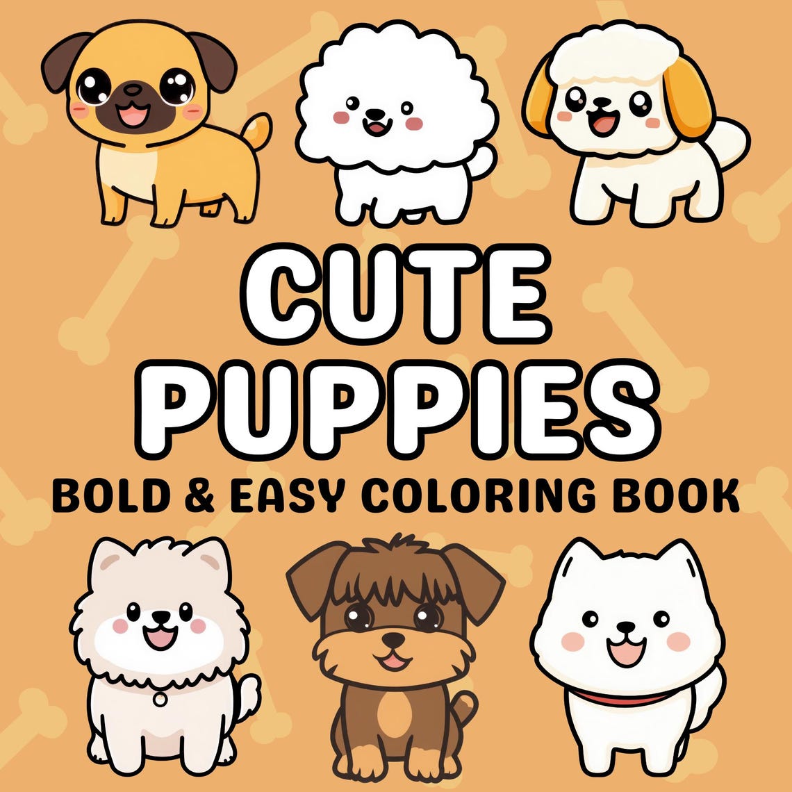Cute Dog Breeds Coloring Book: Fun & Adorable Puppy Pages – Bold Easy ...