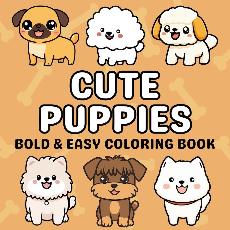 Cute Dog Breeds Coloring Book: Fun & Adorable Puppy Pages – Bold Easy ...