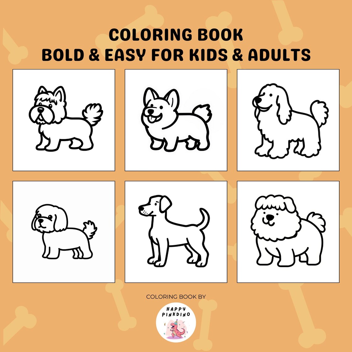 Cute Dog Breeds Coloring Book: Fun & Adorable Puppy Pages – Bold Easy ...