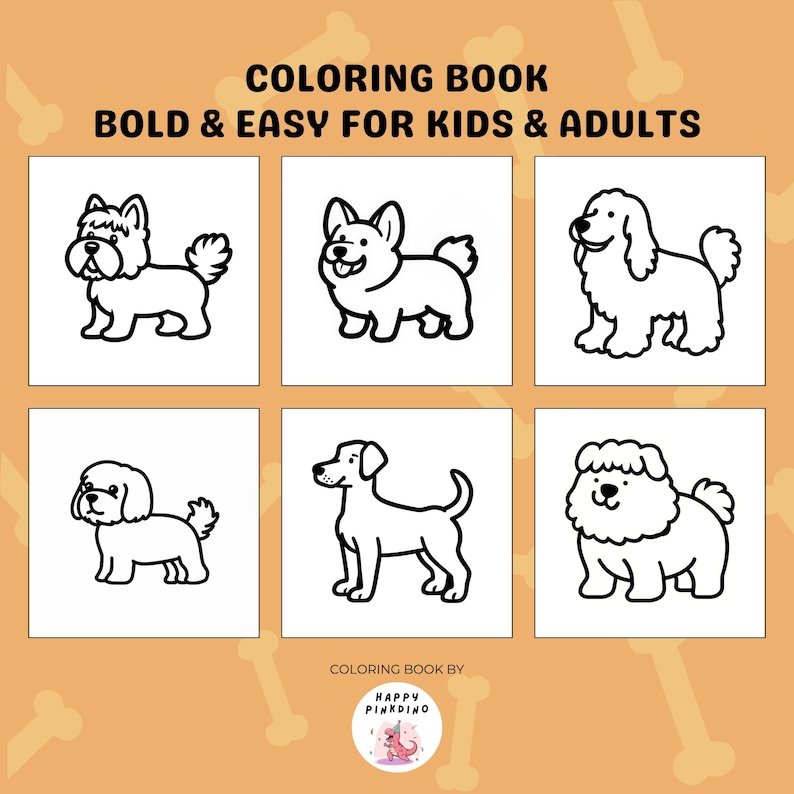 Cute Dog Breeds Coloring Book: Fun & Adorable Puppy Pages – Bold Easy ...