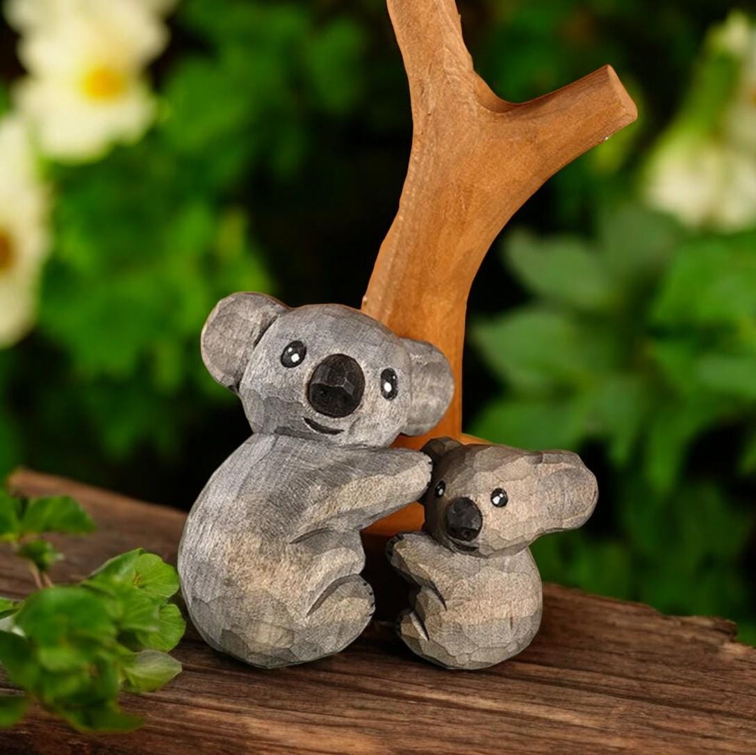 Branching Out Adorable Koala Wooden Sculpture | Koalified Charm Hand ...