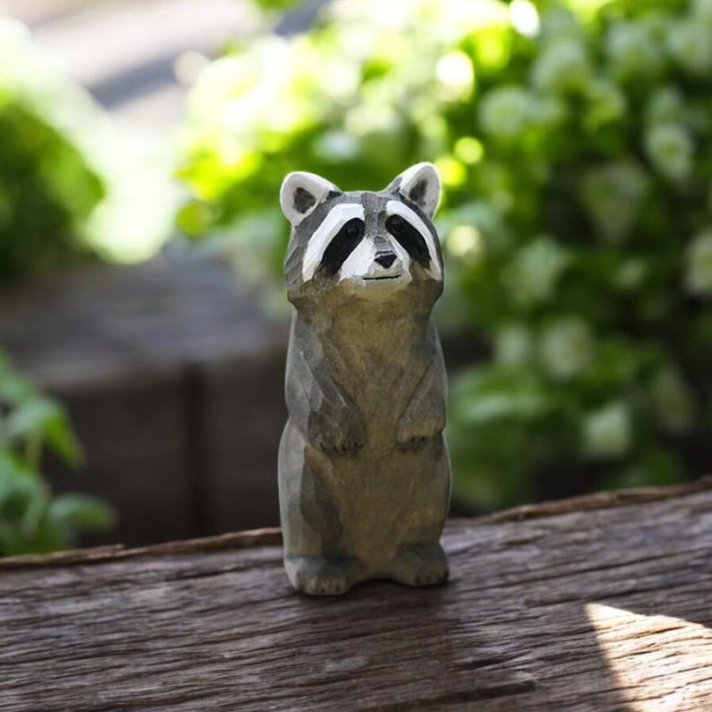 Little Bandit, Big Heart – Wooden Raccoon Statue | Wood You Be My ...