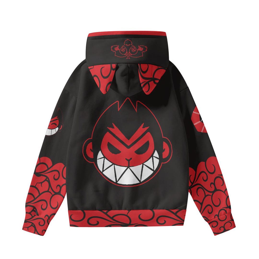 LMK Macaque Red Splatter Hoodie: Anime Cosplay Streetwear - Etsy