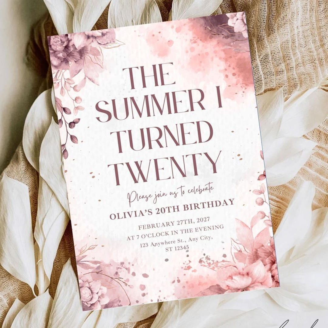 The Summer I Turned Pretty Birthday Invitation, Beach Seaside 20th ...