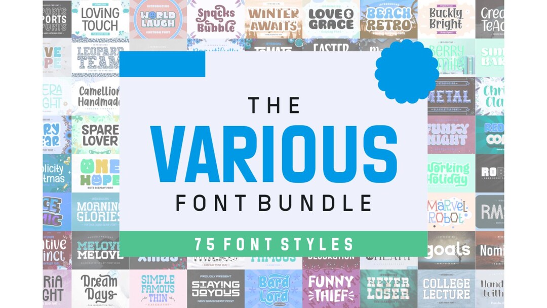The Various Font Bundle | Procreate Prints| Vintage Canva Fonts| Cricut ...