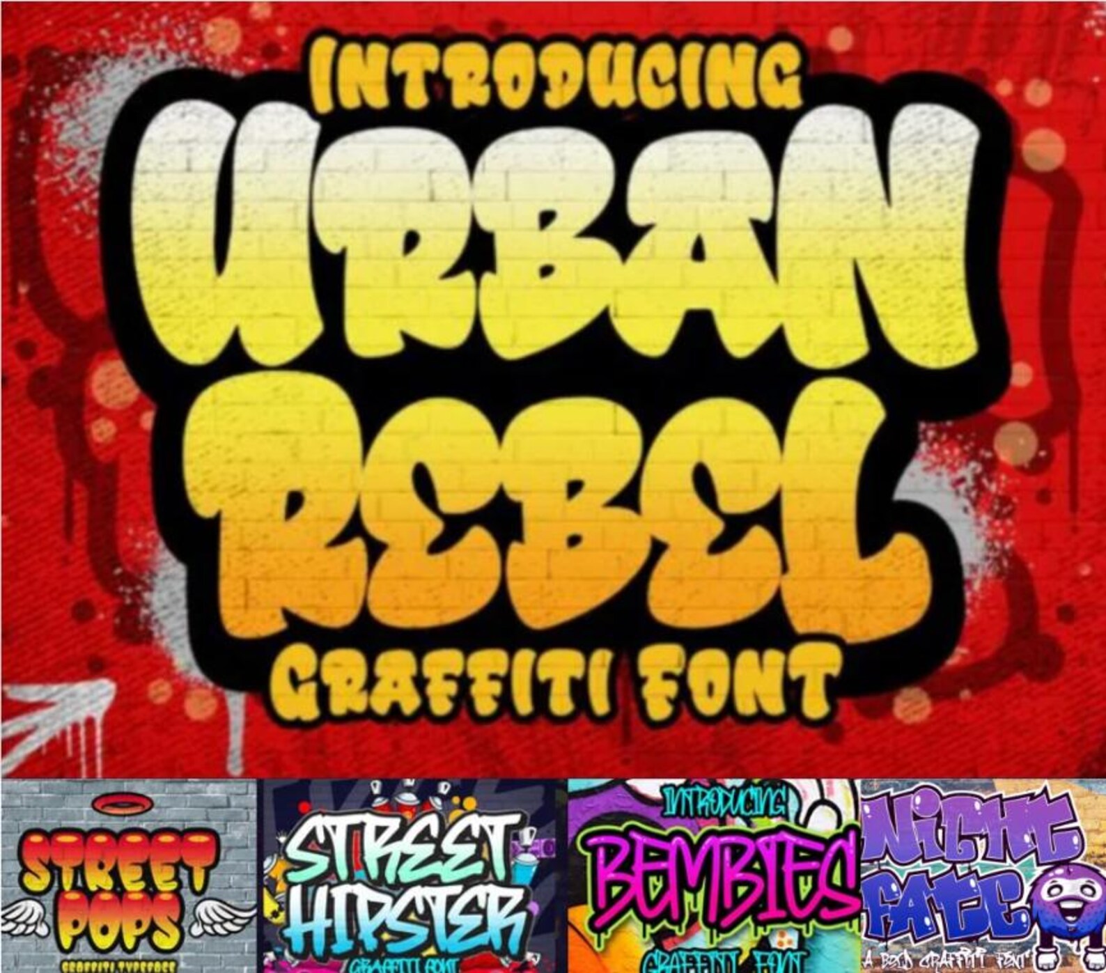 Graffiti Font Bundle, Urban Font, Street Style Font, Tagging Font, Hip ...
