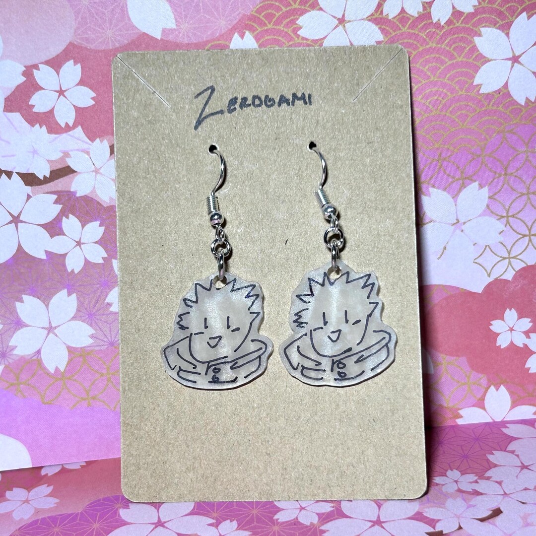 Yuji Itadori Chibi Sketch Earrings | JJK Manga Jewelry | Jujutsu Kaisen ...