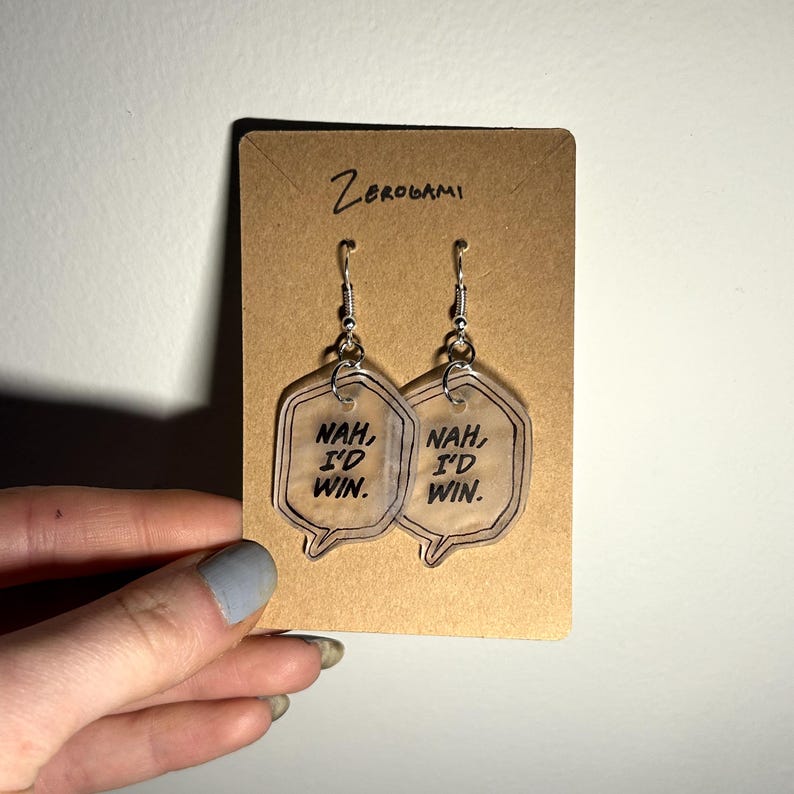 Gojo Satoru Nah I'd Win Speech Bubble Earrings | JJK Manga Jewelry ...