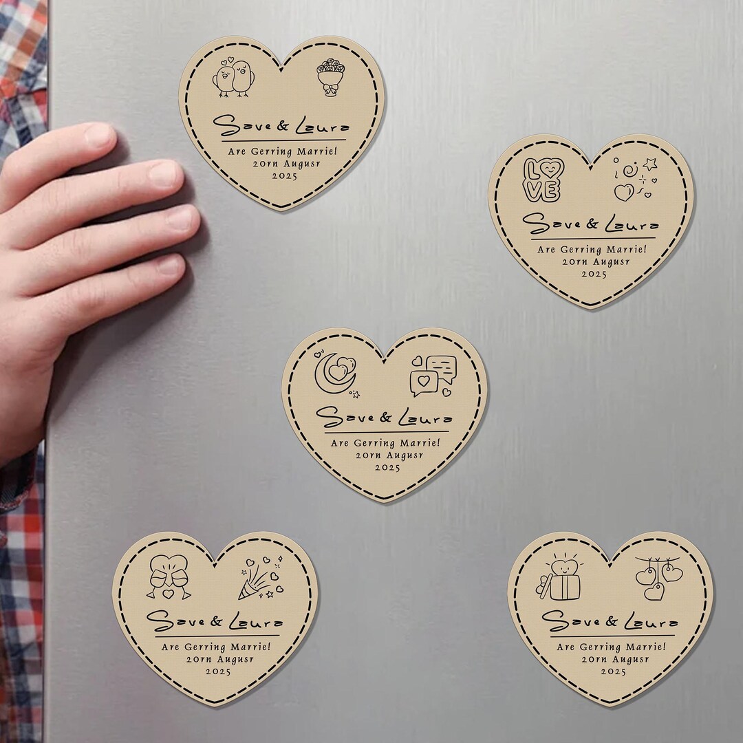 Personalized Wedding Elements Magnets for Wedding Invitations Heart ...