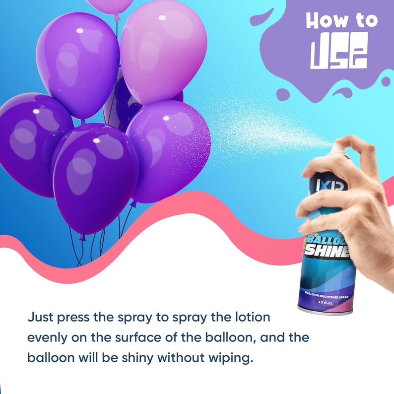 Balloon Shine Spray, Instant High Shine Gloss Brite Balloons for Party ...