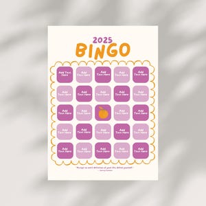 Printable 2025 Bingo Card, Date Card, 2025 Vision Board Bingo Card ...