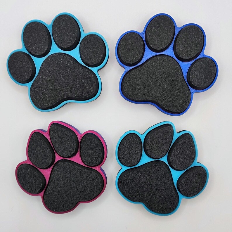 Paw Print Fidget Clicker Cat Paw Dog Paw Keychain Calming, Stress ...