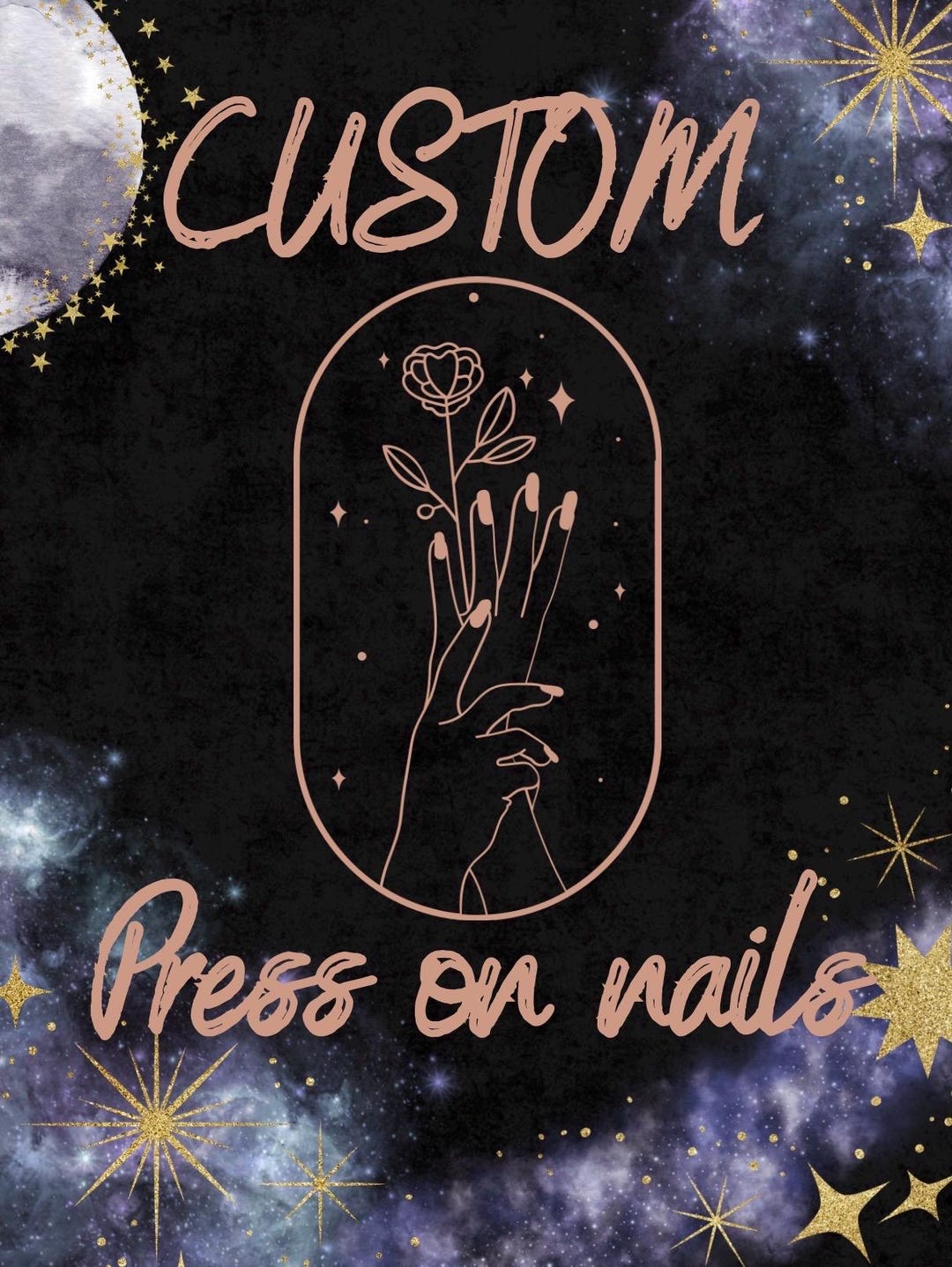 Custom Design Press on Nails • Handmade Gel Nail Art - Etsy