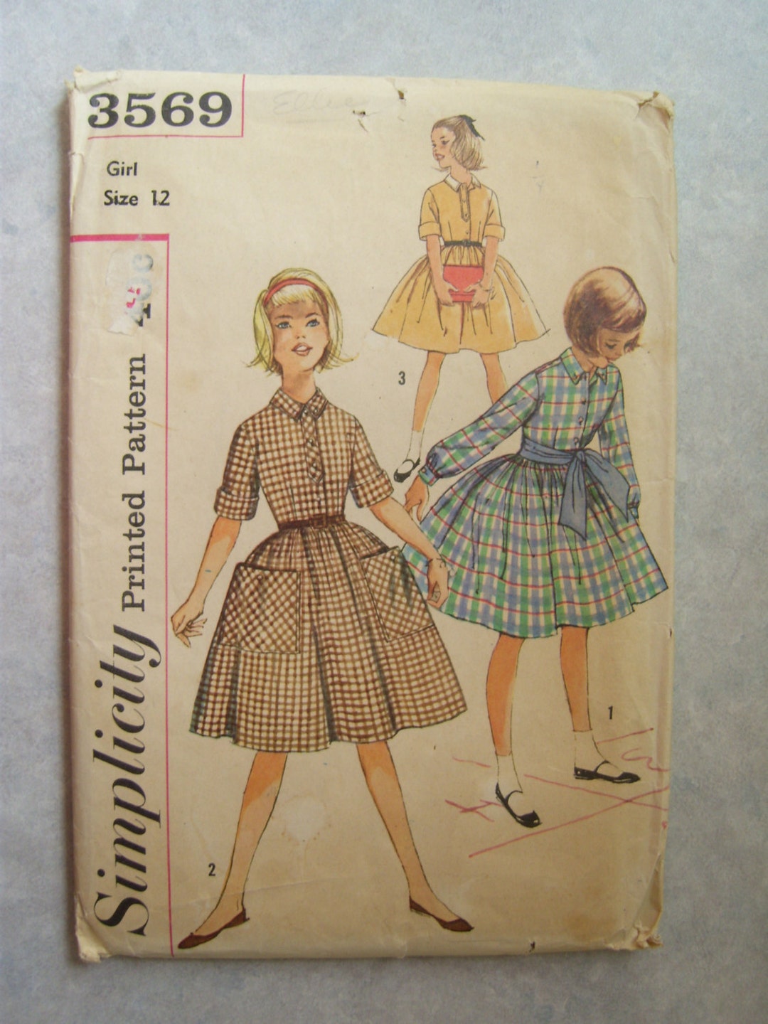 Vintage 1960's Child's Dress and Belt Pattern - Simplicity 3569 - Size ...