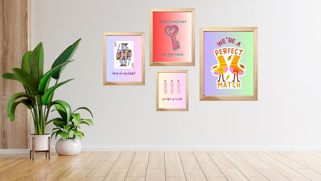 Romantic Couple Prints Set: Quirky Love Wall Art (digital Download) - Etsy