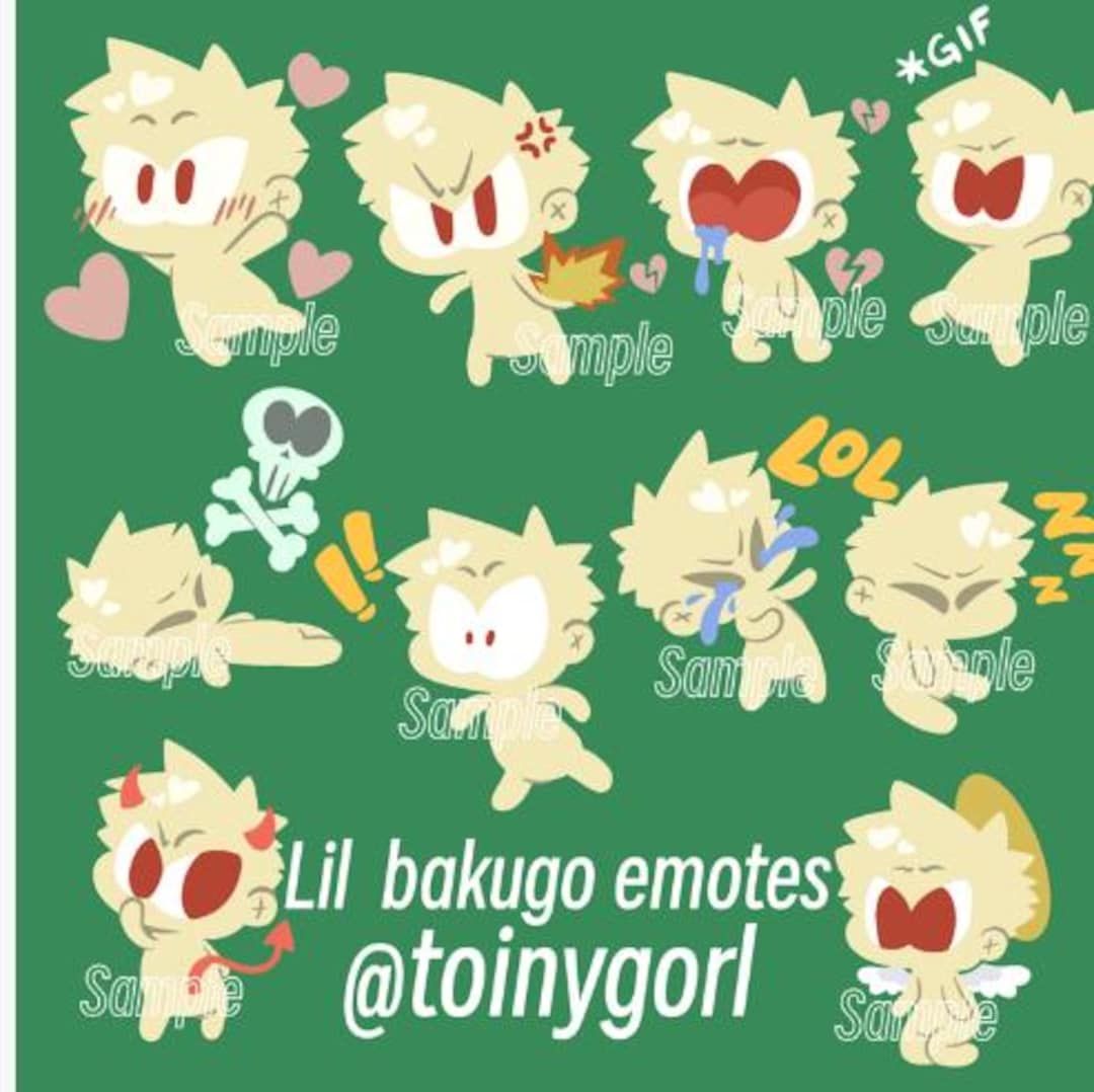 10 Chibi Bakugo Emotes (discord, Telegram, Etc.) - Etsy