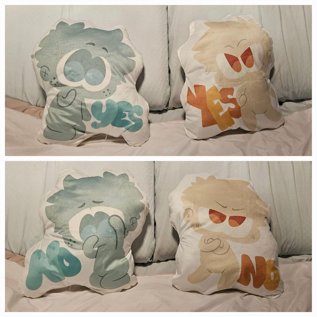 Double-sided BKDK Yes/no Plushie Pillow - Etsy