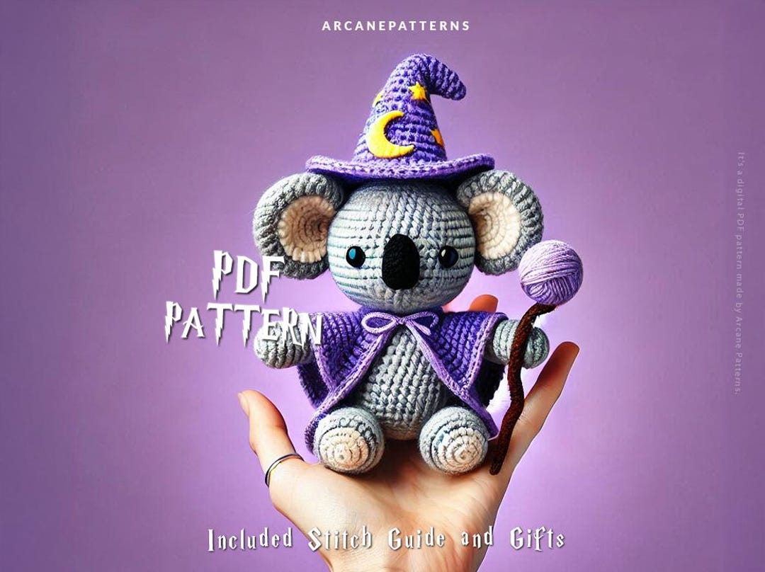 Crochet Pattern Koala Amigurumi Pattern, Wizard Crochet, Easy DIY ...