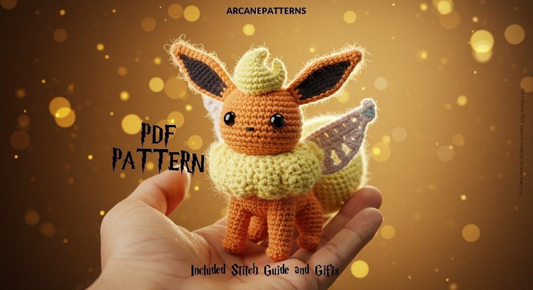 Crochet Pattern Flareon Amigurumi Pattern, Fairy Crochet, Easy DIY ...
