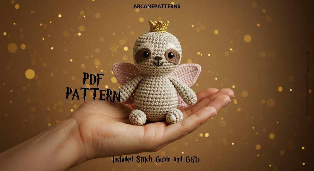 Crochet Pattern Sloth Amigurumi Pattern, Fairy Crochet, Easy DIY ...