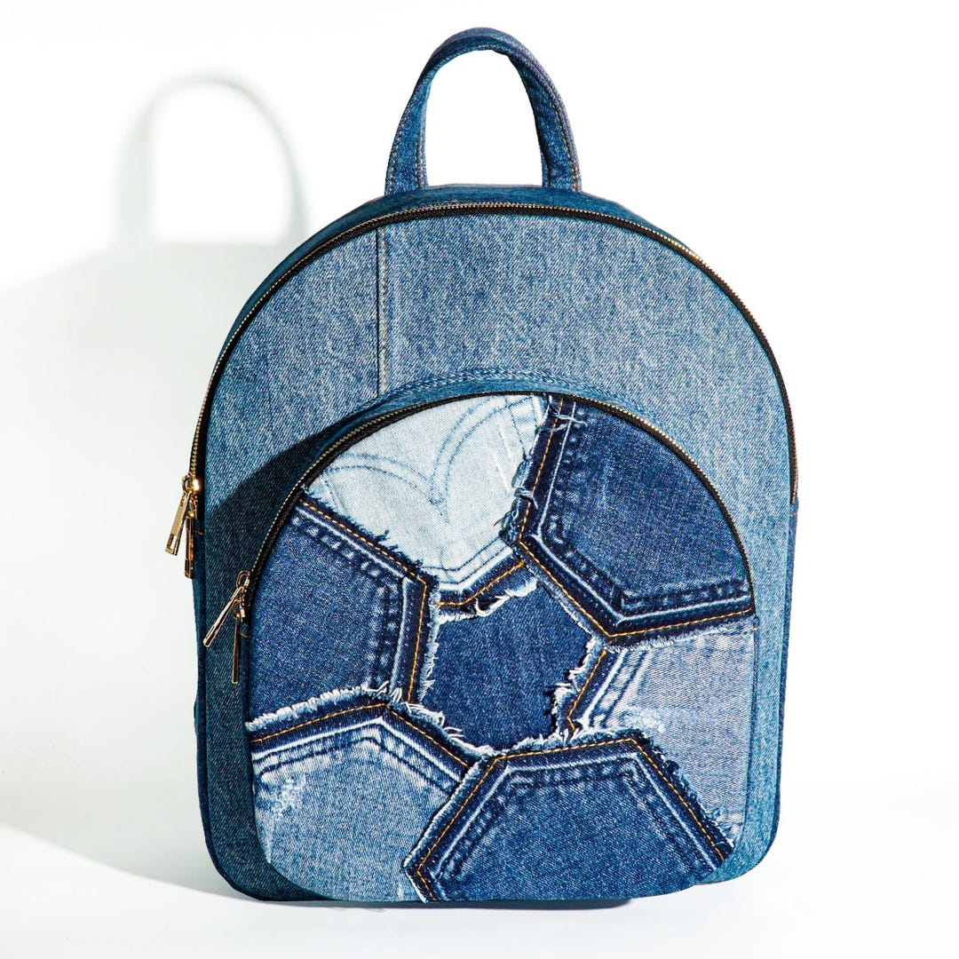 Eco-friendly Recycled Denim Patchwork Backpack - Etsy