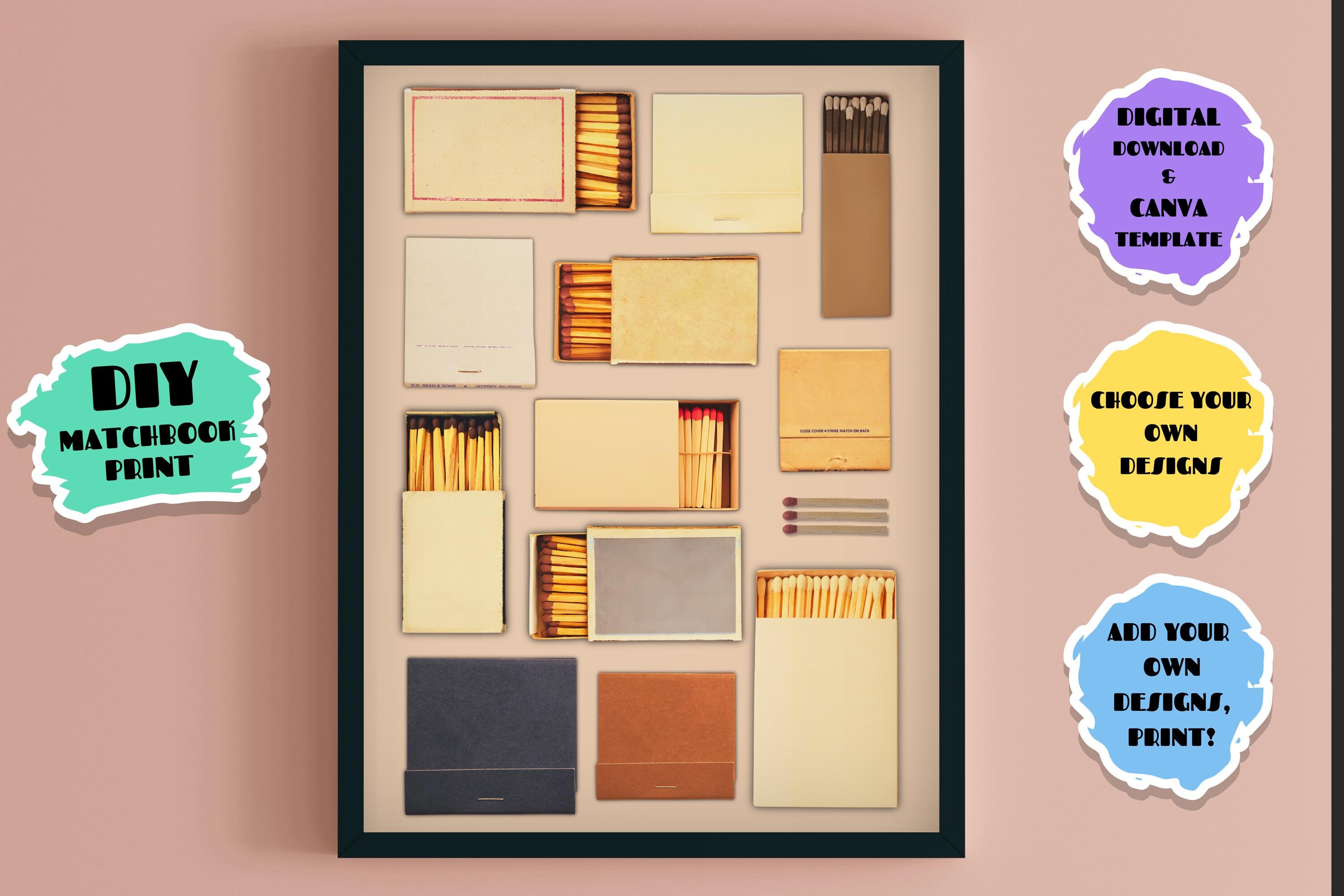 Matchbox Digital Download, Matchbook Poster Template, Personalized ...