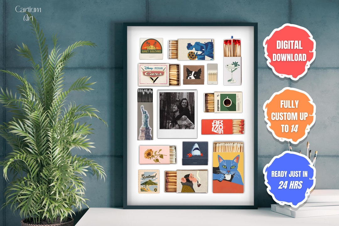 Custom Matchbook ART, Matchbox Digital Download, Vintage Matchbook ...