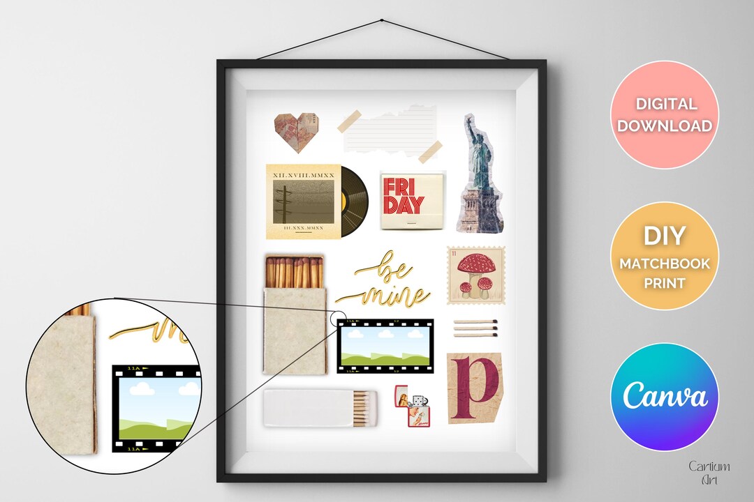Matchbox Digital Download, Blank Matchbook Art, Blank Matchbox Gift ...