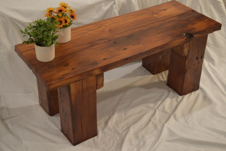 Rustic Reclaimed Barnwood Bench - Etsy