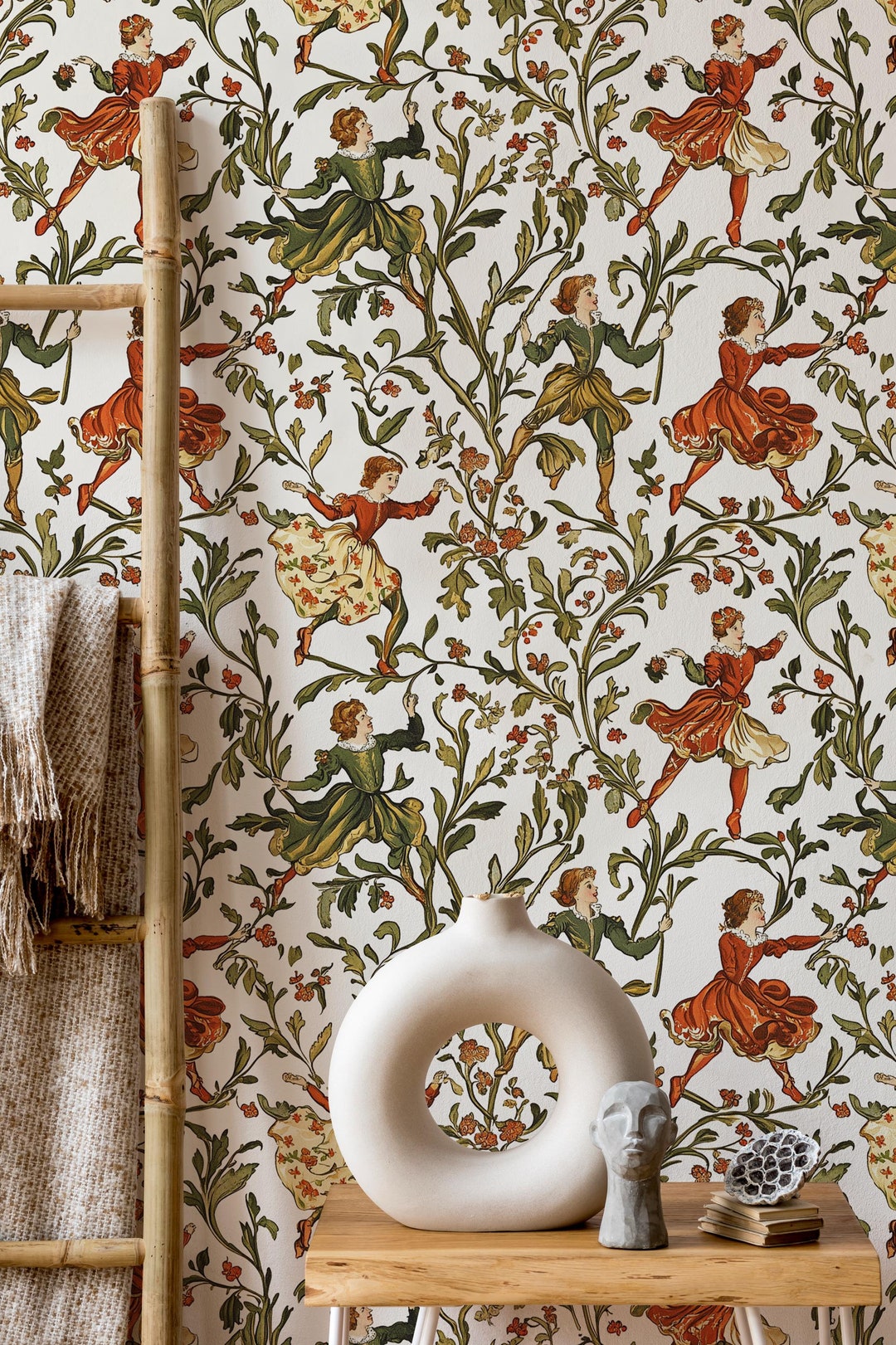 Vintage Woodland Wallpaper - Rustic Nature-inspired Wall Decor ...