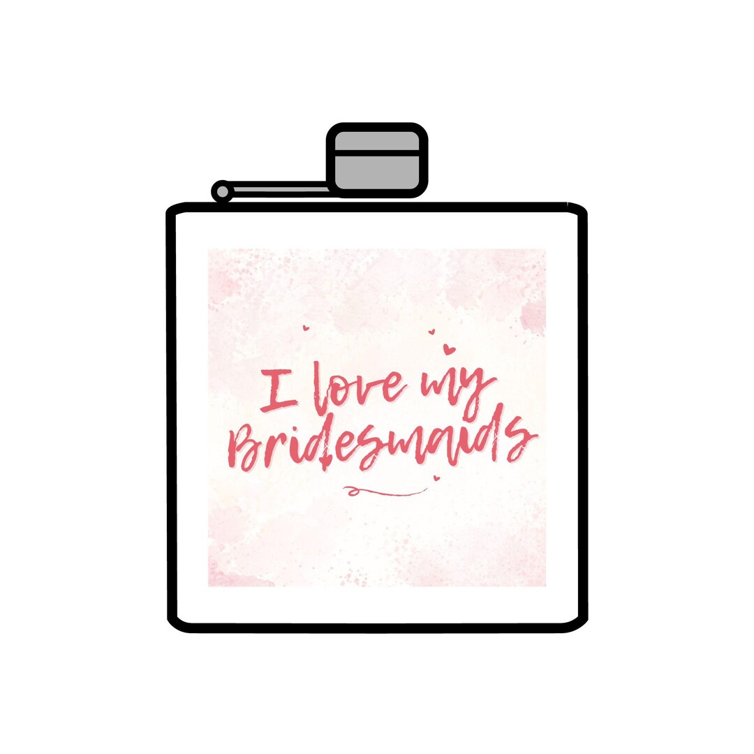 Bridesmaids Flask, 6oz Stainless Steel, High-end Liquor, Wedding Party ...