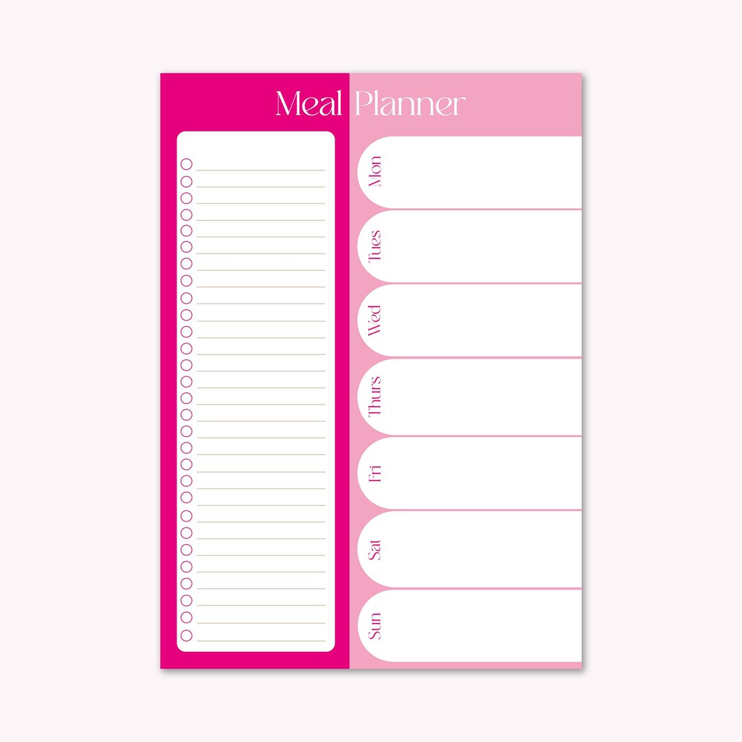Weekly Meal Planner Printable Template | 7 Day Menu Planner & Shopping ...