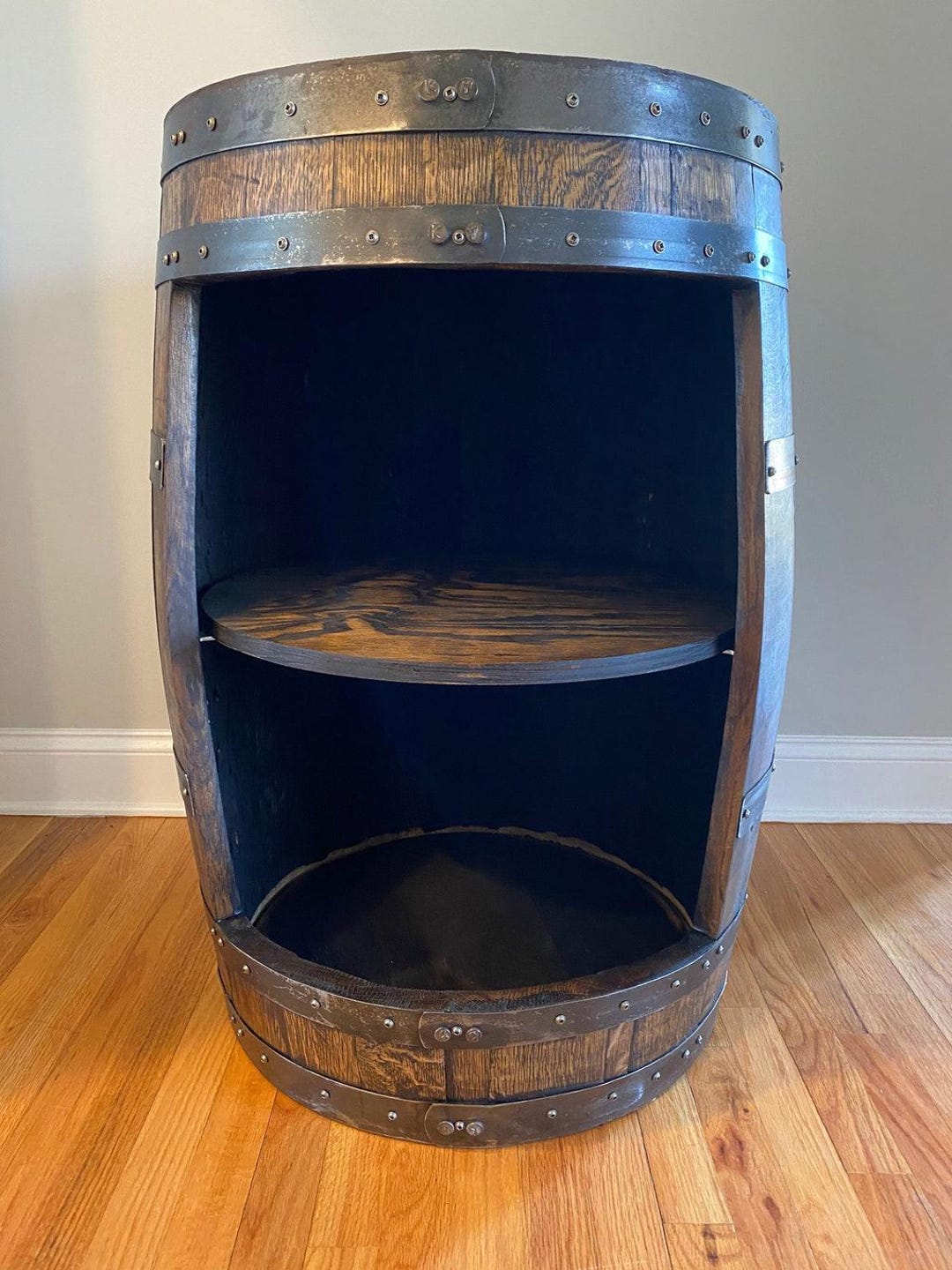 Bourbon Barrel Display Cabinet Whiskey Barrel Bar, Barrel Cabinet for ...