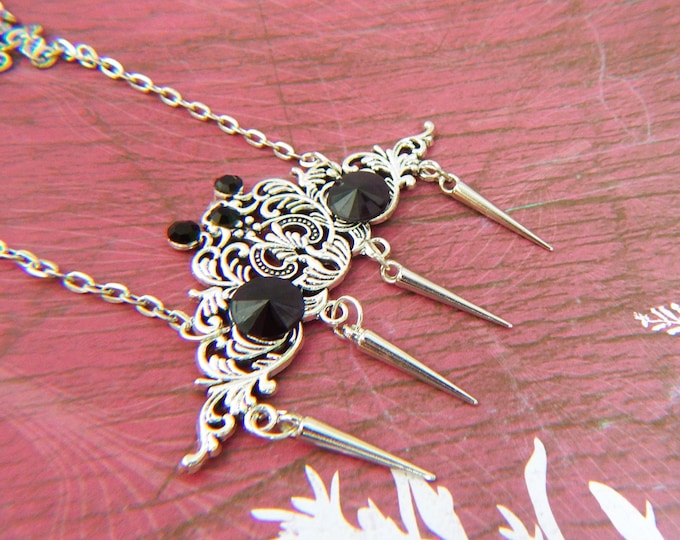 Gothic Victorian Pendant Necklace / Gothic Jewelry / Black Necklace ...