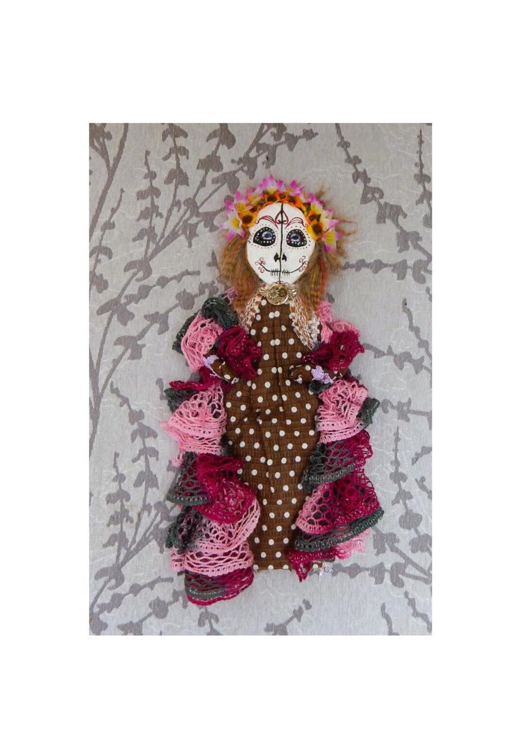 Sugar Skull Art Doll / Sugar Skull Wall Decor / Day of the Dead Decor ...