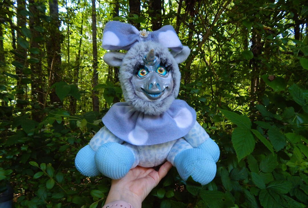 Creepy Cute Animal Art Doll, Creepy Unicorn Plush / OOAK Creature ...