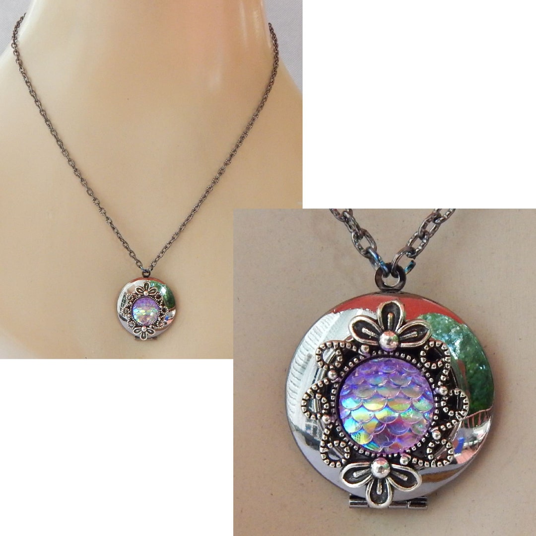 Mermaid Locket Necklace Mermaid Jewelry Fantasy Jewelry - Etsy
