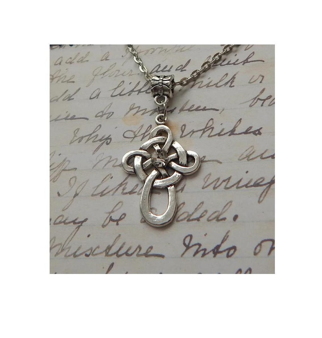 Silver Celtic Cross Necklace / Cross Jewelry, Celtic Knot Jewelry ...